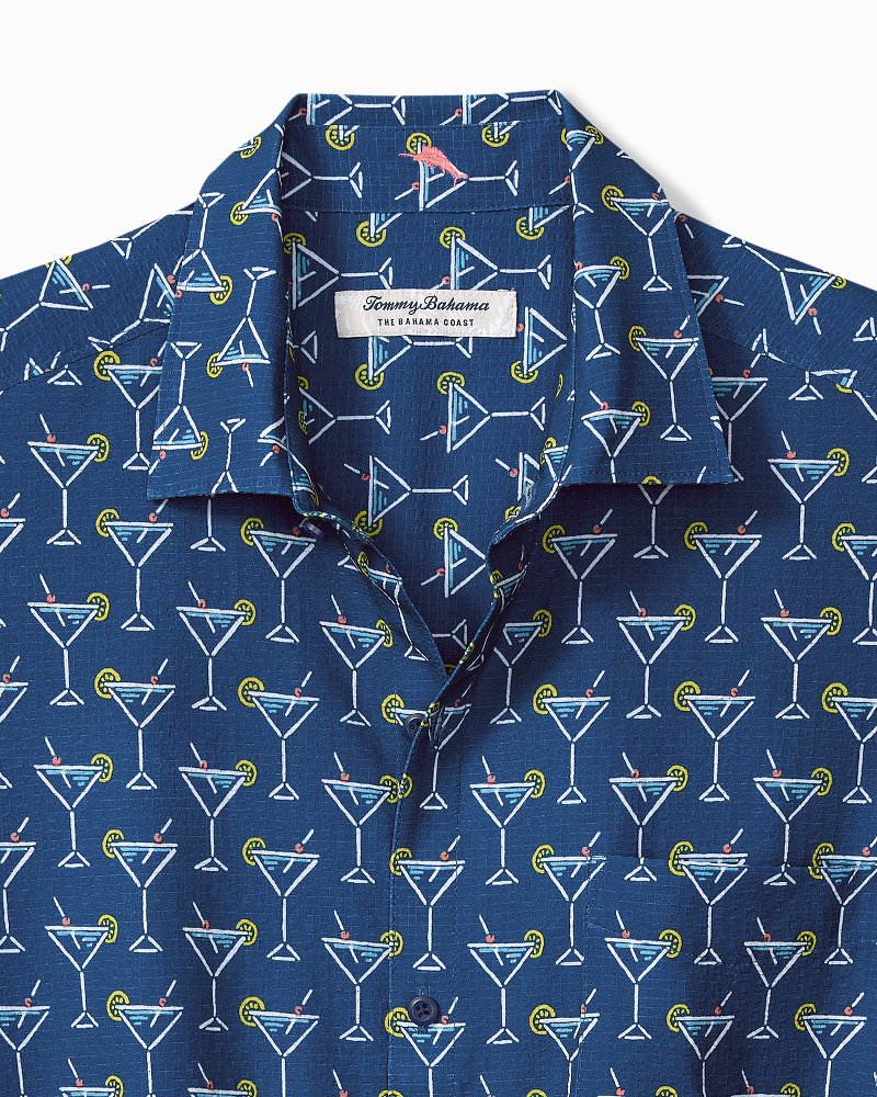 Big Tall Bahama Coast Midnight Martini IslandZone Short Sleeve Shirt