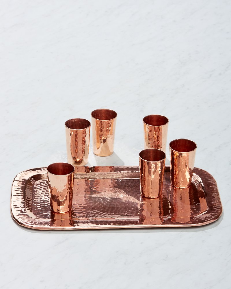 Copper Tequila Flight Set with Tray