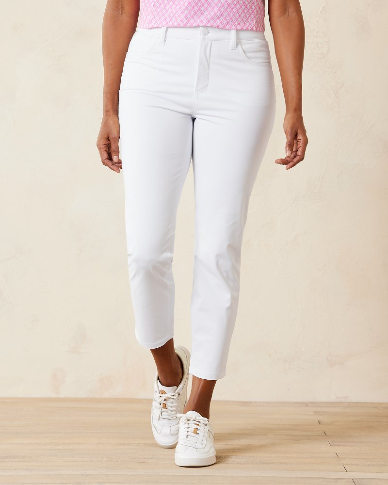Women s Kira Cay IslandZone 5 Pocket City Pants in White Tommy Bahama