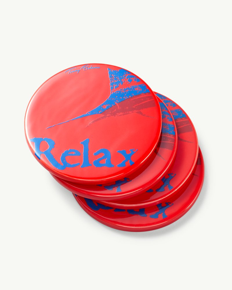 Relax Ceramic Coasters - Set of 4
